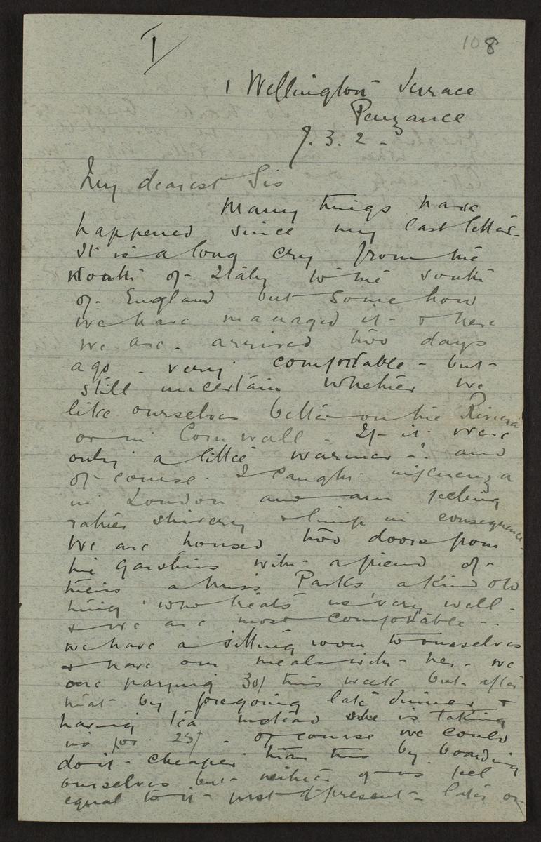 Letter from Frances Hodgkins to Isabel Field - The Complete Frances ...